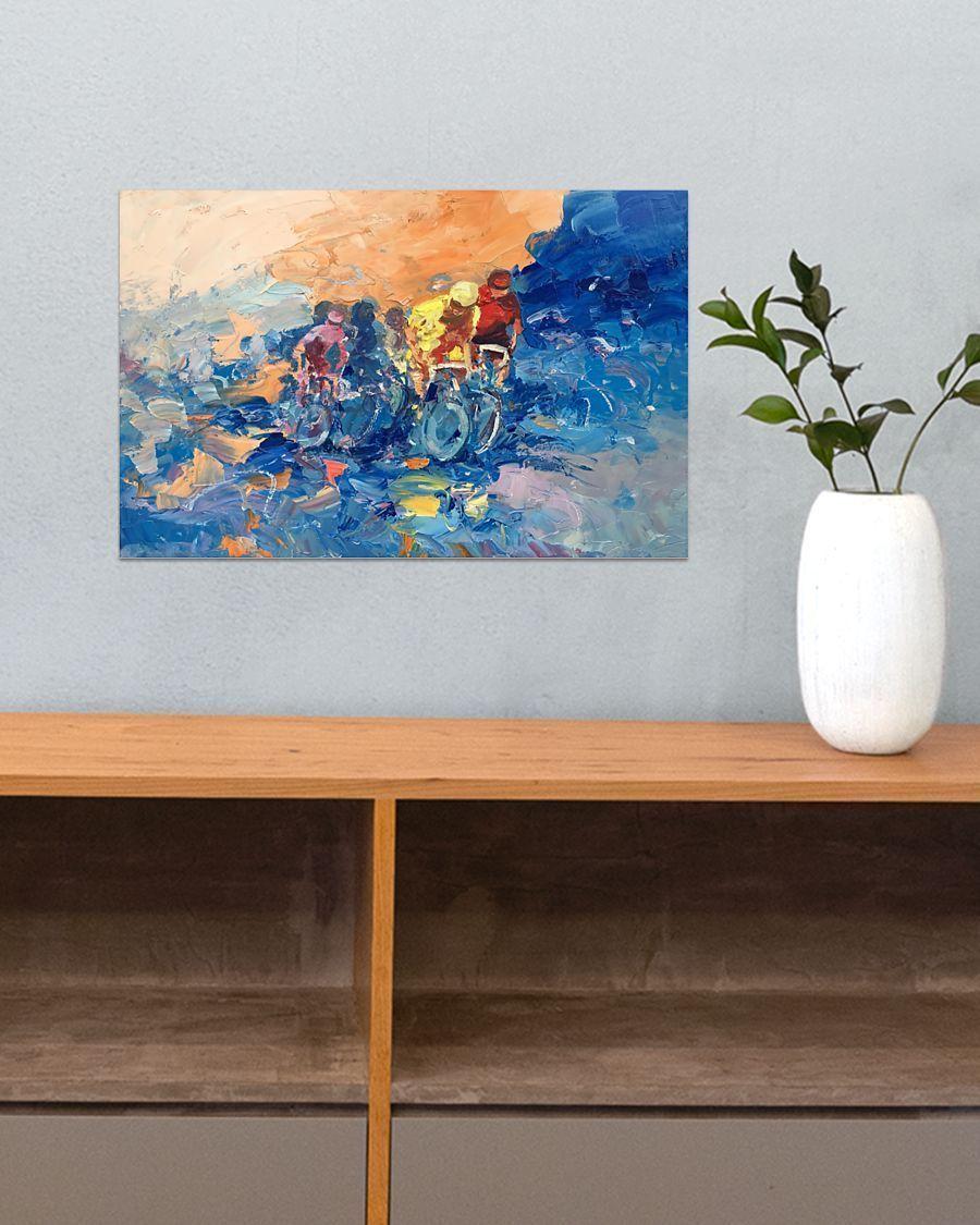 Cycling Art Bicycle Horizontal Poster Canvas- Wall Decor Visual Art ...