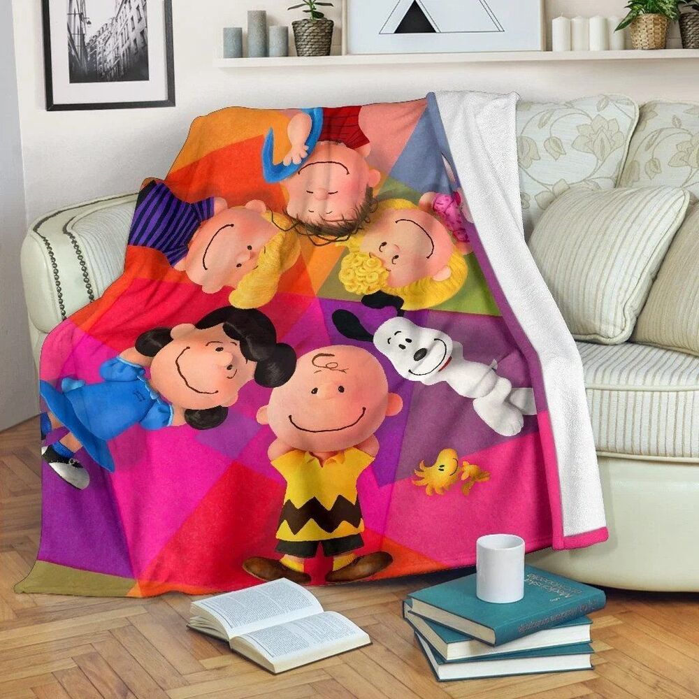 Charlie Brown And Snoopy Family And Woodstock Fleece Blanket, Snoopy ...