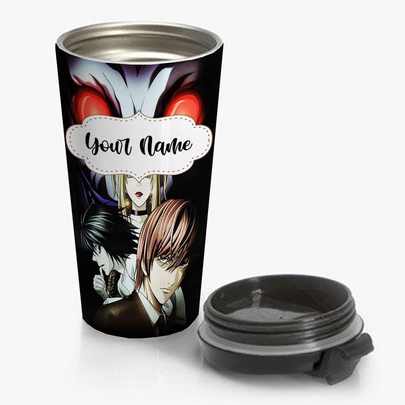Death Note Anime Travel Mug Custom Personalized Name Stainless Steel ...