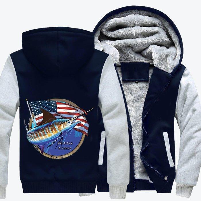 Billfish Fishing Fleece Zip Hoodie Jacket - Thissporty - Let The Colors ...